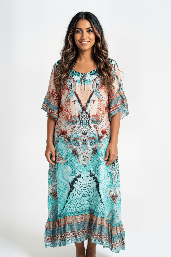 GOLDCOAST - GYPSY DRESS LONG 100% Silk (Size - S/M) – Bondi Resortwear